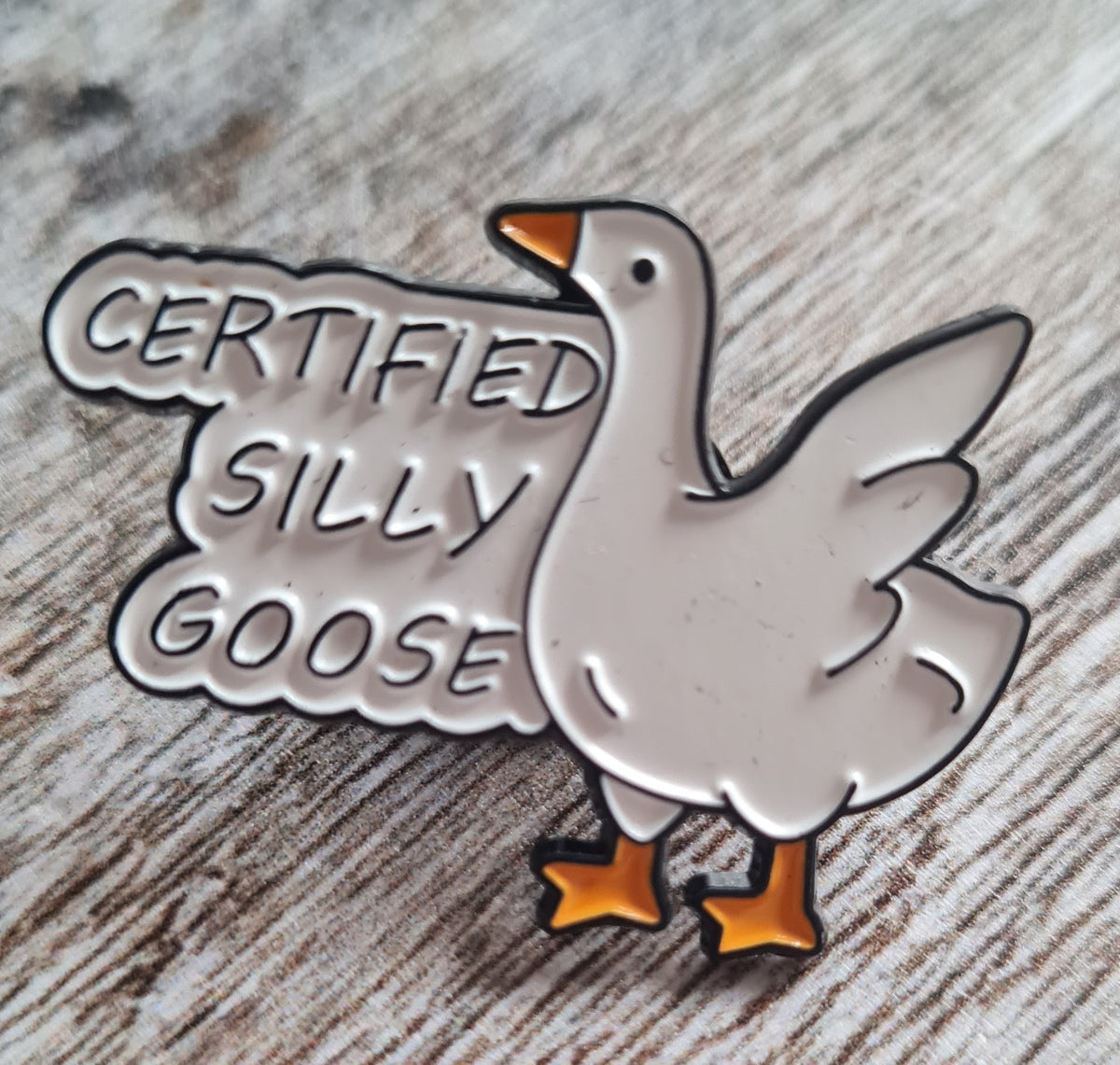 Pin badge,Silly goose – ducky darlings yarns